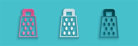 파란색 배경에 격리 된 그강 아이콘을 잘라 용지 부엌 기호 조리 기구 칼 붙이 기호 종이 아트 스타일 벡터 가정 생활에 대한 스톡 벡터 아트 및 기타 이미지 Istock