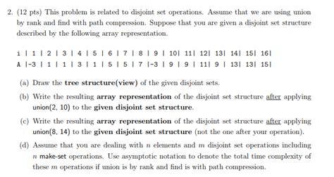 solved 2 12 pts this problem is related to disjoint set