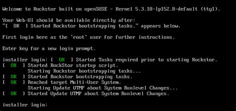 Rockstors Built On Opensuse” Installer — Rockstor Documentation