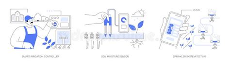 Irrigation System Components Abstract Concept Vector Illustrations Stock Vector Illustration