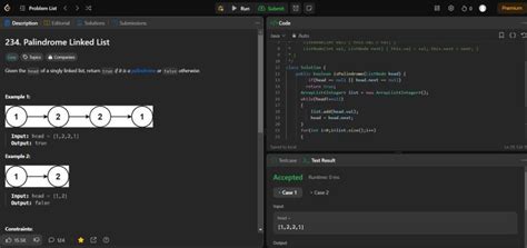 day 62 of 100daysofcodechallenge solving palindrome linked list