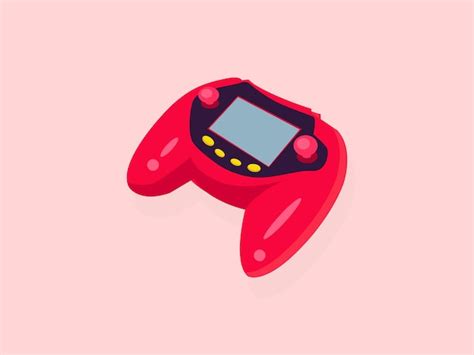 Premium Vector Retro Game Controller Red Handset Vector