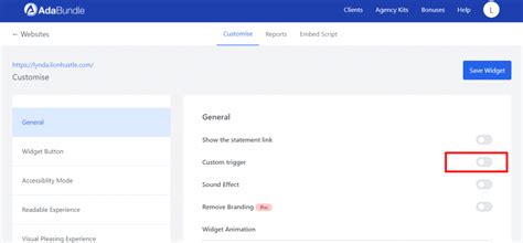 How To Set Up Custom Trigger For Your Widget Ada Bundle Support
