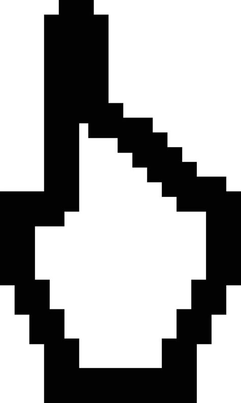 Pixel Index Finger Cursor Icon Hand Pointer Icon 8bit Style Click