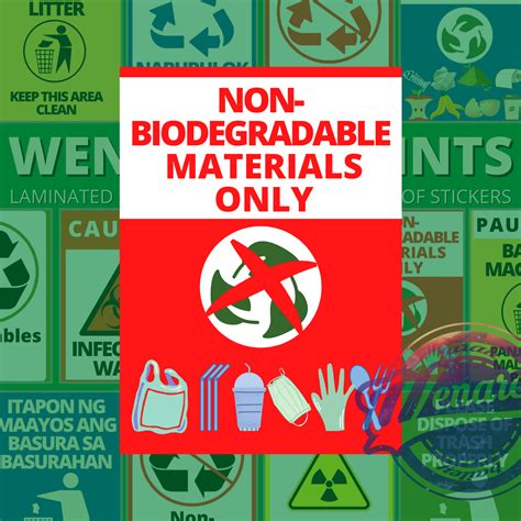 Biodegradable Non Biodegradable Signage Yellow Signage Free Word Template