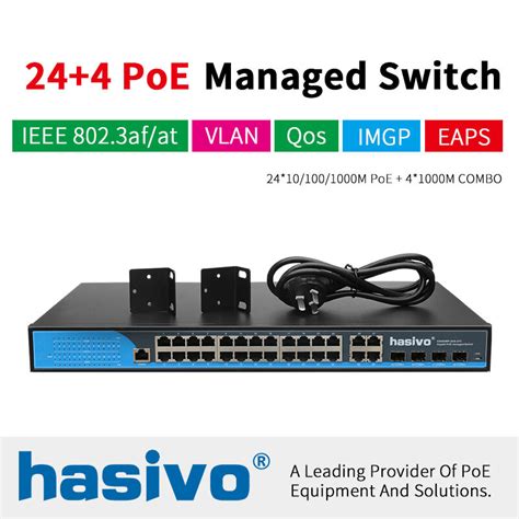 24 포트 관리 Poe 이더넷 스위치 400w 관리 스위치 24 포트 101001000m Rj45 Poe 4 포트 Sfp 파이버 콤보 네트워킹