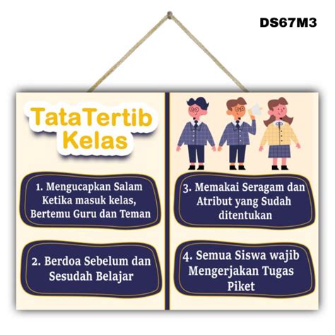 Gantungan Wall Decoration Poster Rules Of Jumbo Class Size 30x40 Cm