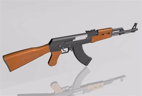 AK-47 Rifle Weapon Model FBX Format 3D Weapons and MilitaryPoser World ...