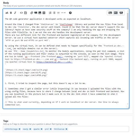 i can t post a question on stack overflow as it thinks it s spam meta