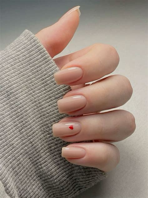 Manicure Ideas Nails Nail Design Images Heart Manicure Nude Soft Square