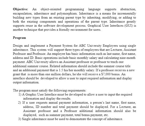 Solved Objective An Object Oriented Programming Language