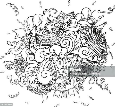 흑백 말풍선이 있는 구성 3자 개체를 손 드로잉 흰색 공휴일에 대한 스톡 벡터 아트 및 기타 이미지 공휴일 구도 귀여운 Istock