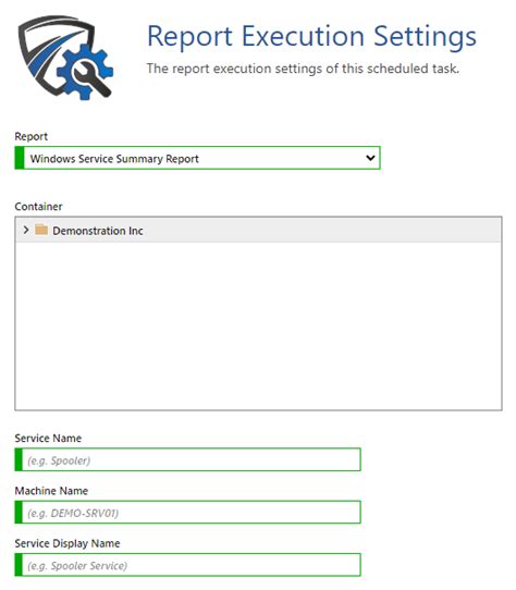 Report Execution Settings