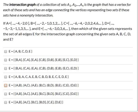 Solved The Intersection Graph Of A Collection Of Sets A B C D And