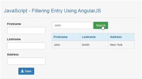 Javascript Filtering Entry Using Angularjs Sourcecodester