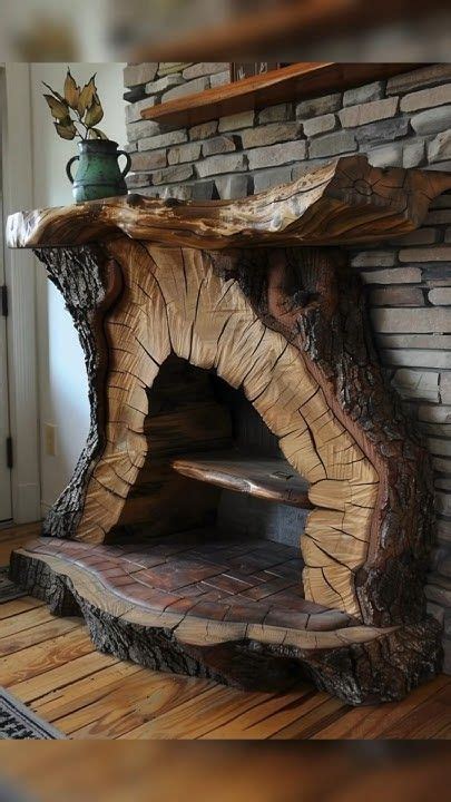 Декор камин из дерева 🏠 | Wood diy, Rustic log furniture, Wood logs