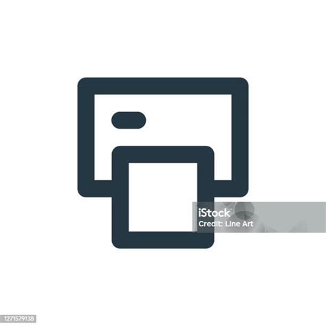 Px 장치 개념에서 프린터 아이콘 벡터 프린터 편집 가능한 스트로크의 얇은 선 그림입니다 웹 및 모바일 앱 로고 인쇄 미디어에 사용할 프린터 선형 기호 0명에 대한 스톡