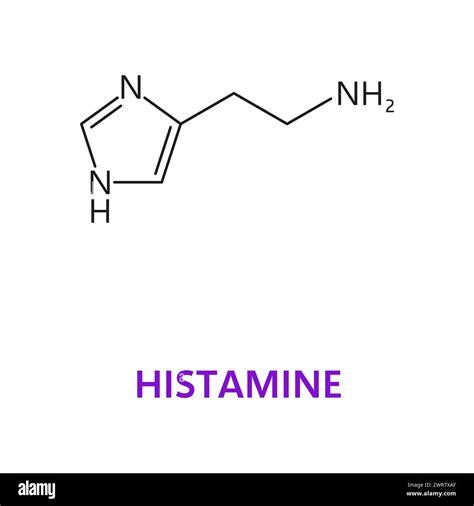 Neurotransmitter Histamine Chemical Formula And Molecule Vector Molecular Structure Histamine