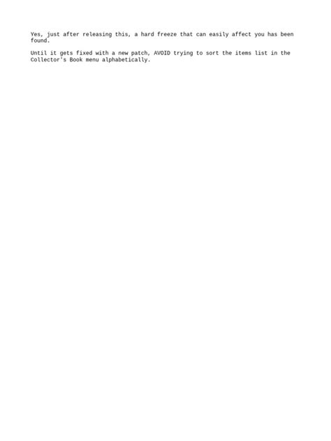 Do Not Sort Items Alphabetically In The Collectors Book Menu Pdf