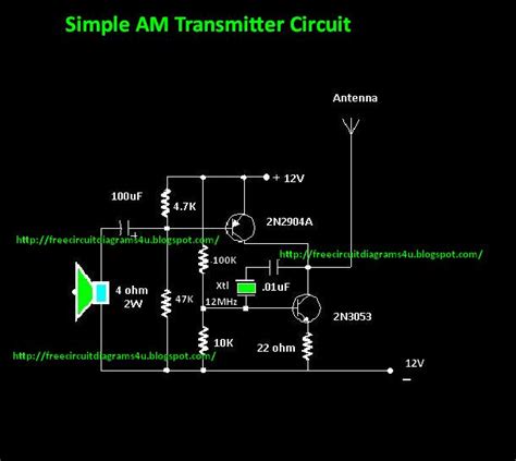 FREE CIRCUIT DIAGRAMS 4U Simple AM Transmitter Circuit Diagram