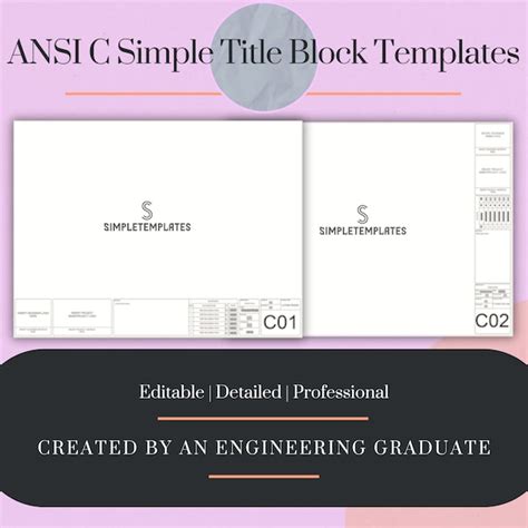 Vintage Interior Design Title Block Templates A2 A3 A4 8 5x11