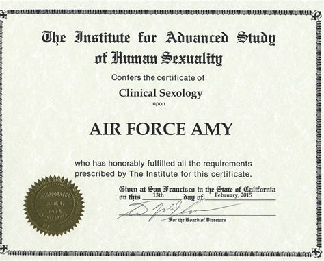 Air Force Amy Clinical Sexology Certificate Air Force Amy Official Website