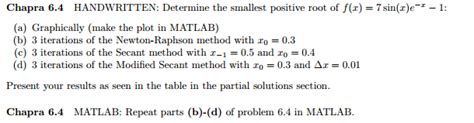 HANDWRITTEN Determine The Smallest Positive Root Of Chegg Com