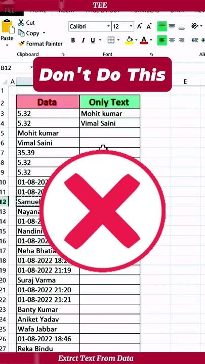 Extract Text From Data In Excel 😲😱🔥excel For Fresher Excel Exceltips Data Exceltutorial