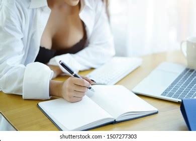 Sexy Woman Hand Writing On Memo Stock Photo Shutterstock