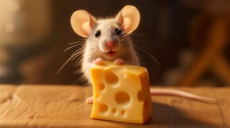Premium Ai Image Mouse Eating Cheese Generative Ai