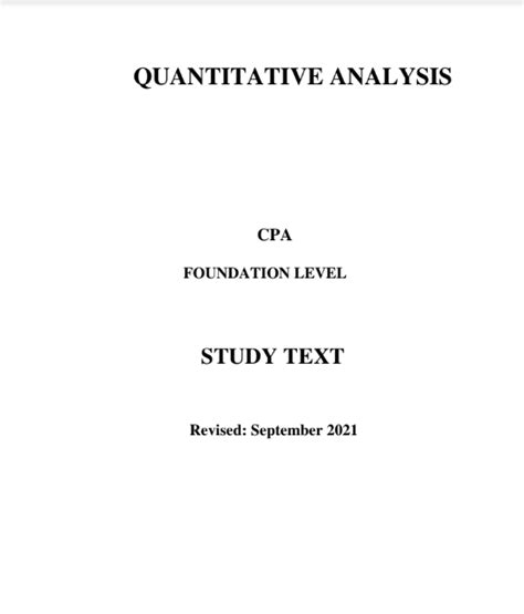 Cpa Foundation Level Quantitative Analysis Notes Kasneb