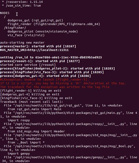 Error Roslaunch Rlexception Unable To Launch Flightrender 5 · Issue 7 · Uzh Rpgagile