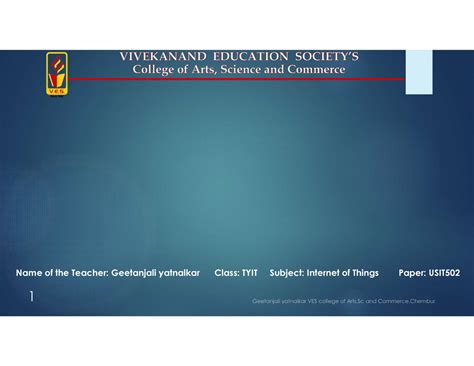 IOT Unit I Iot Notes Unit Bsc Information Technology MU Studocu