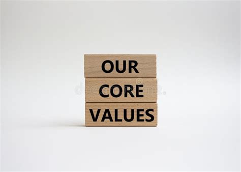 Our Core Values Symbol Concept Words Our Core Values On Wooden Blocks Beautiful Blue