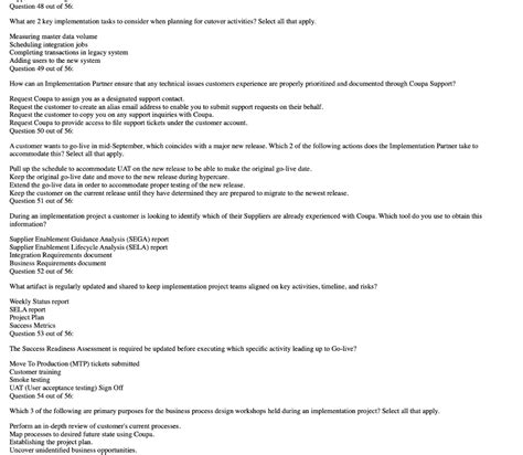 Solved Question 48 Out Of 56 What Are 2 Key Implementation