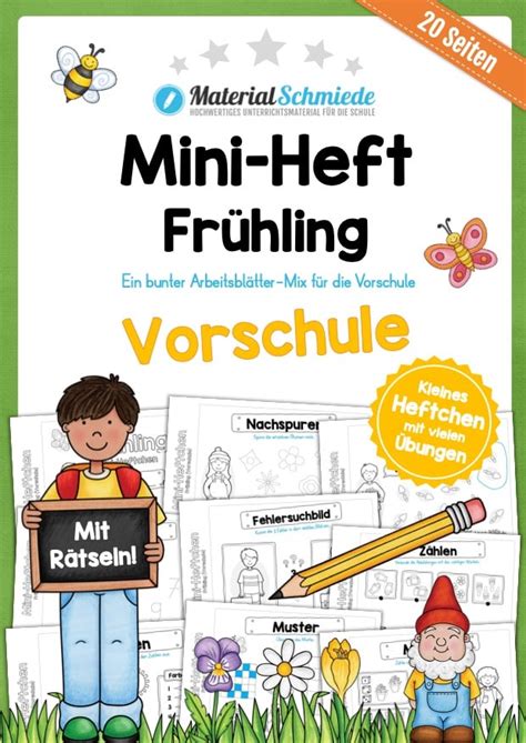 Mini Heft Frühling Vorschule 20 Arbeitsblätter