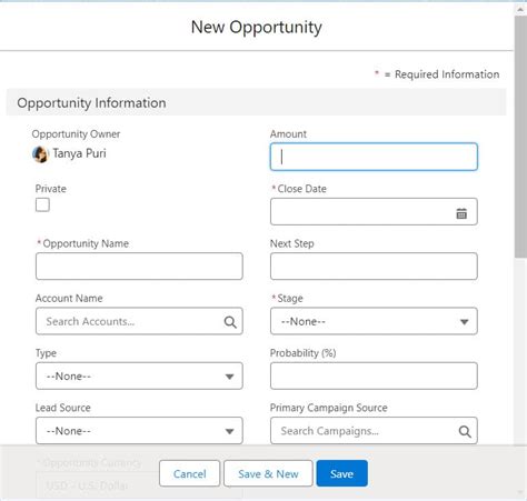 How To Create An Opportunity In Salesforce