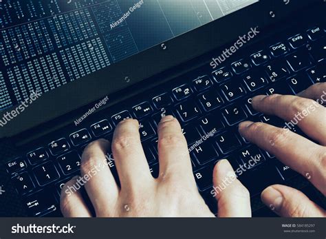 Hacker Hands Work On Laptop First Stock Photo Shutterstock