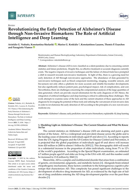 (PDF) Revolutionizing the Early Detection of Alzheimer’s Disease ...