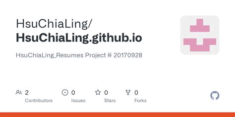 GitHub HsuChiaLing HsuChiaLing Github Io HsuChiaLing Resumes Project