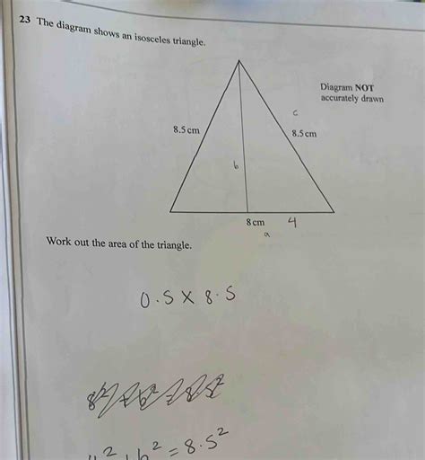 Solved 23 The Diagram Shows An Isosceles Triangle Accurately Drawn