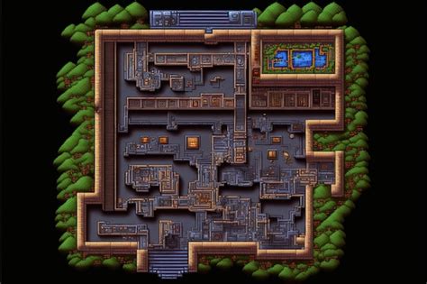 Premium Ai Image Pixel Art Fantasy Rpg Game Map Top View Background Premium Ai Image Pixel Art Fantasy Rpg Game Map Top View Background