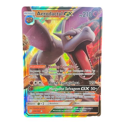 Carta Pokemon Aerodactyl Gx 106236 Shopee Brasil