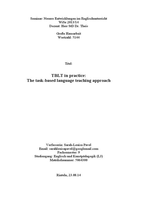 tblt in practice the task based language teaching approach pdf