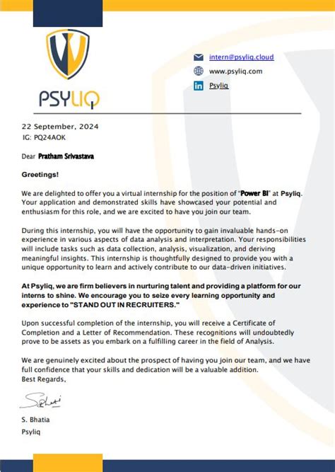 pratham srivastava on linkedin internship psyliq powerbi