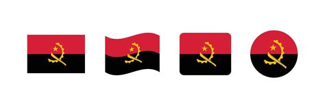Angola Flag Set Of Angola Flags Collection 48847036 Vector Art At