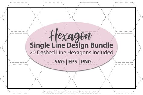 Dashed Line Hexagon Digital Designs Single Lines
