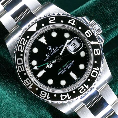 Rolex Mint Complete Set Gmt Master Ii Green Arrow 40mm Black For C