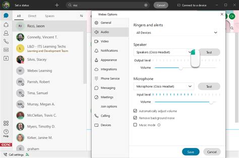 Setting Audio Options In Webex CCAC S Help Center