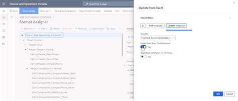 Excel 형식의 문서 생성을 위한 구성 설계 Finance And Operations Dynamics 365